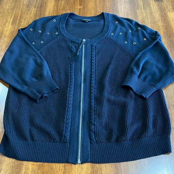 torrid | Sweaters | Torrid Size 2 Black Zip Sweater 9 Cotton | Poshmark